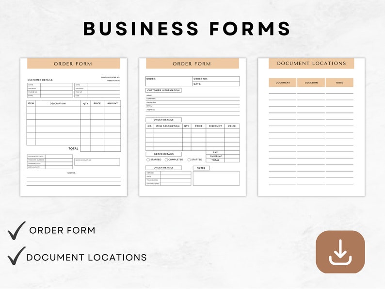 Small Business Forms Bundle Quote Receipt Inventory Invoice Template ...