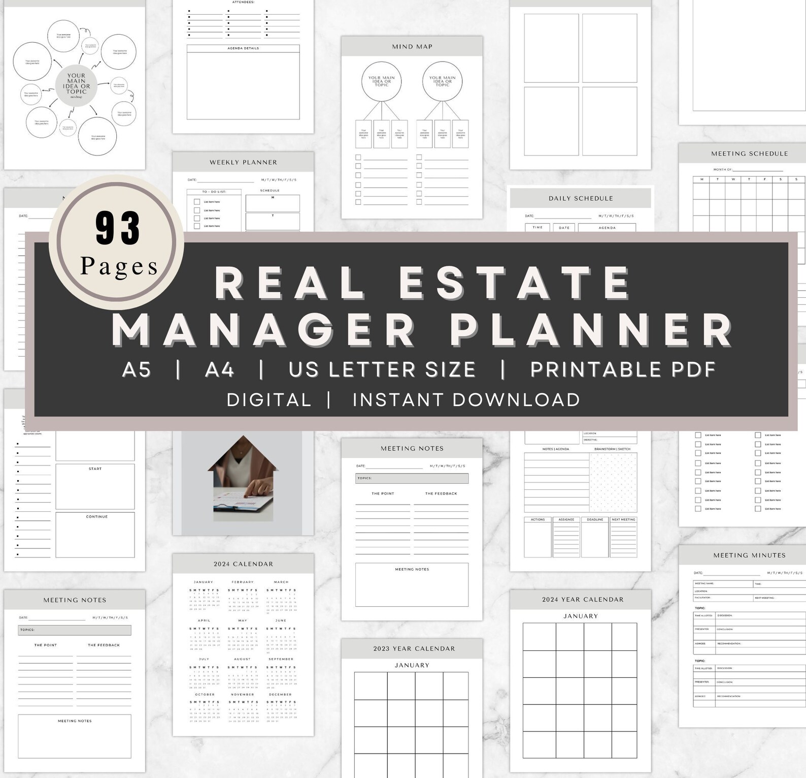 Realtor Manager Planner 2024/2025: Daily Weekly To-do Productivity ...