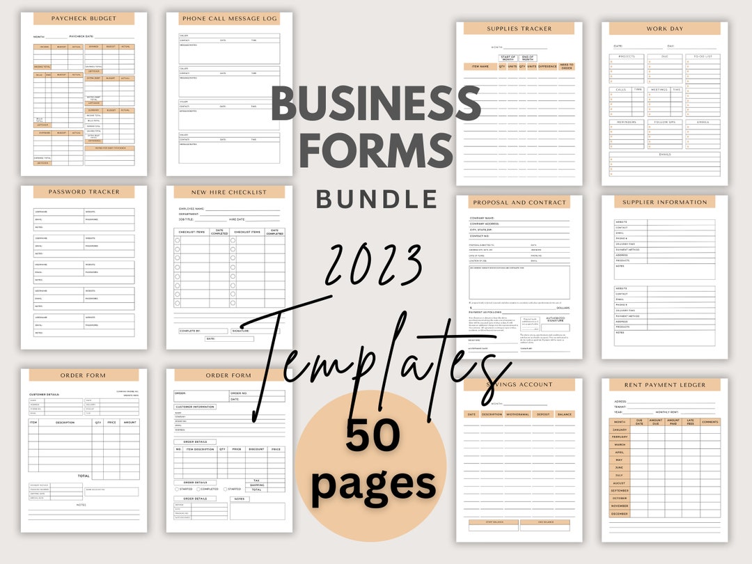 Small Business Forms Bundle Quote Receipt Inventory Invoice Template ...