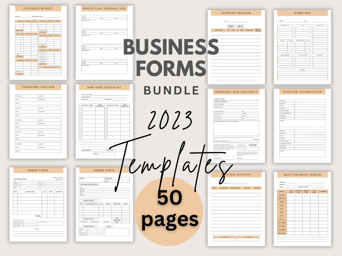 Small Business Forms Bundle Quote Receipt Inventory Invoice Template ...