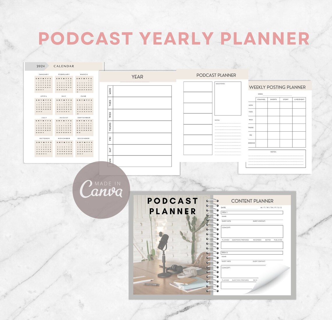 Podcast Episode Planner Pod Cast Episode Launch Plan Content Planning ...