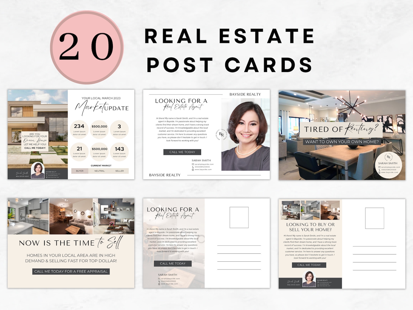 Realtor Marketing Bundle: 20 Editable Canva Templates for Real Estate ...
