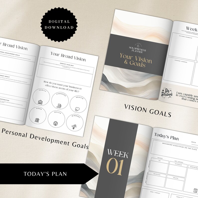Small Business Planner Printable Entrepreneur Day Planner Solopreneur ...