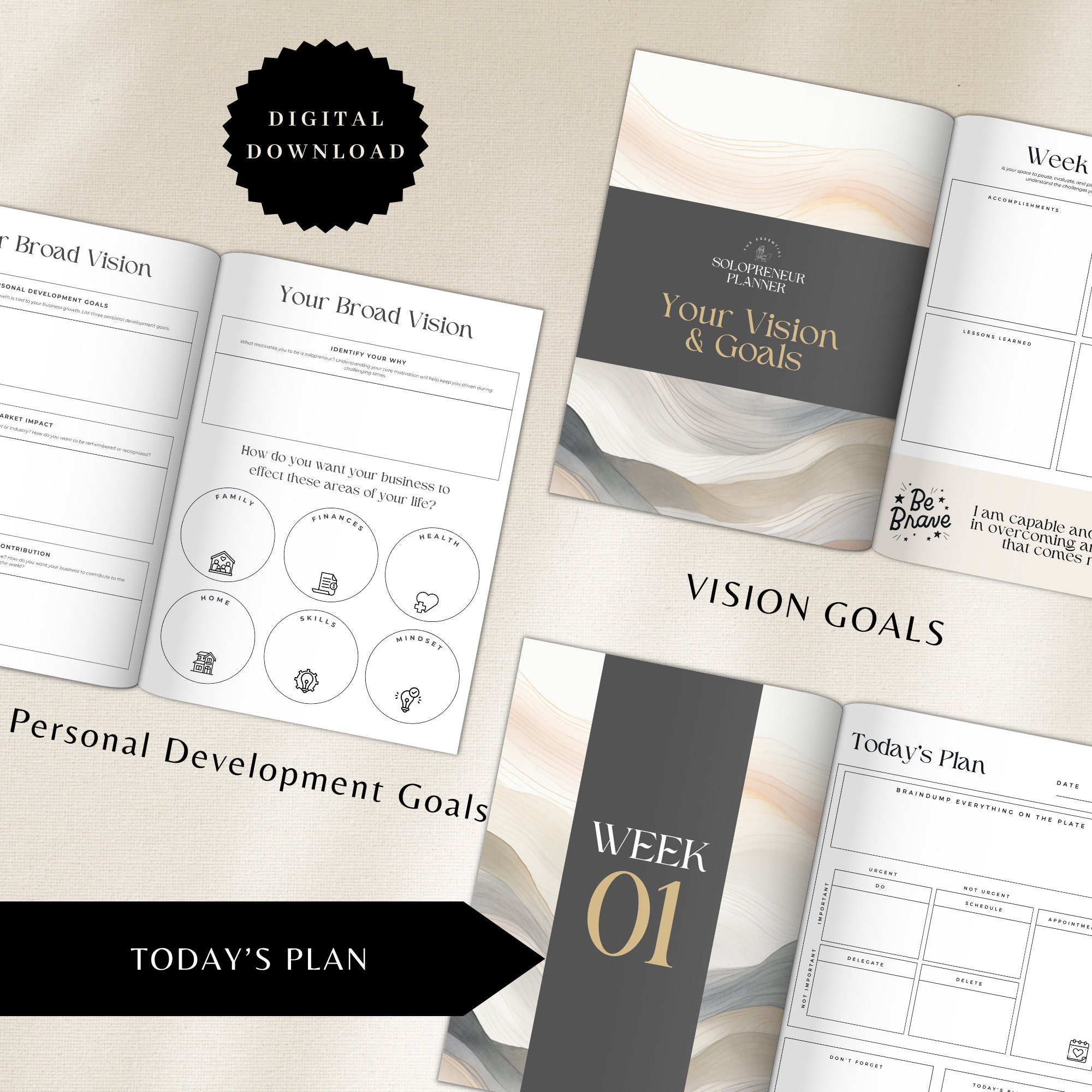 Small Business Planner Printable Entrepreneur Day Planner Solopreneur ...