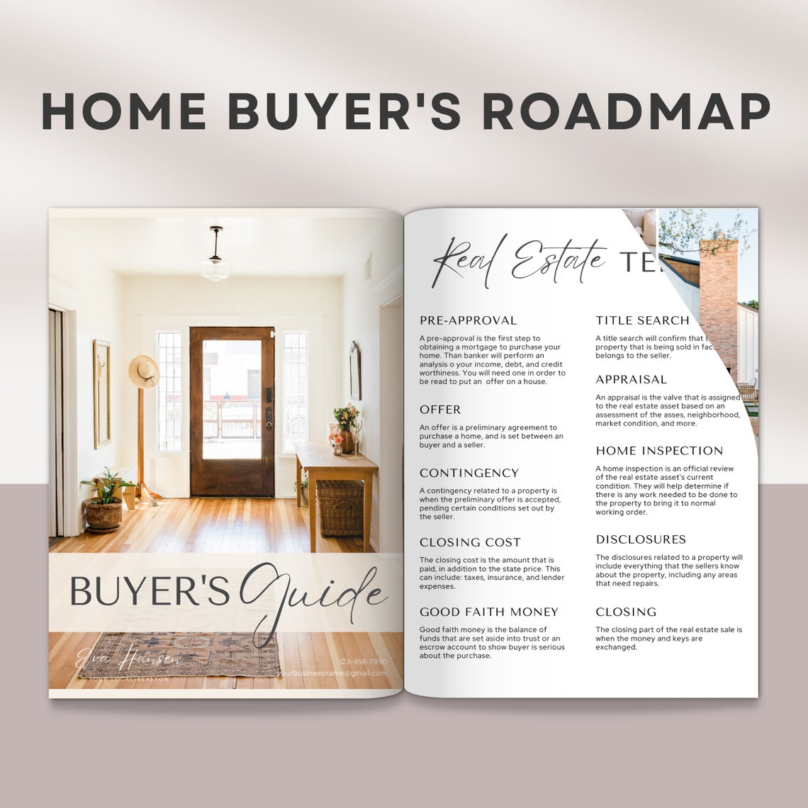 Home Buyer Roadmap Guide Realtor Agent Buyers Packet Step by Step Home ...