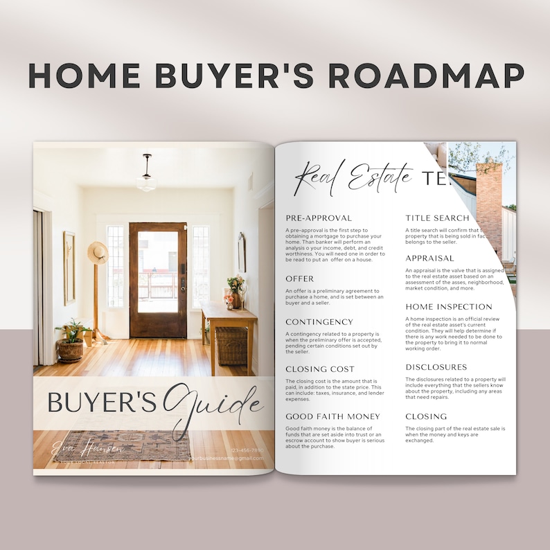 Home Buyer Roadmap Guide Realtor Agent Buyers Packet Step by Step Home ...
