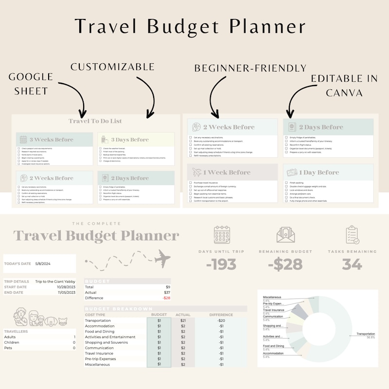 Bucket Budget Template - Etsy