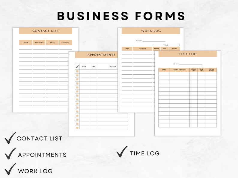 Small Business Forms Bundle Quote Receipt Inventory Invoice Template ...