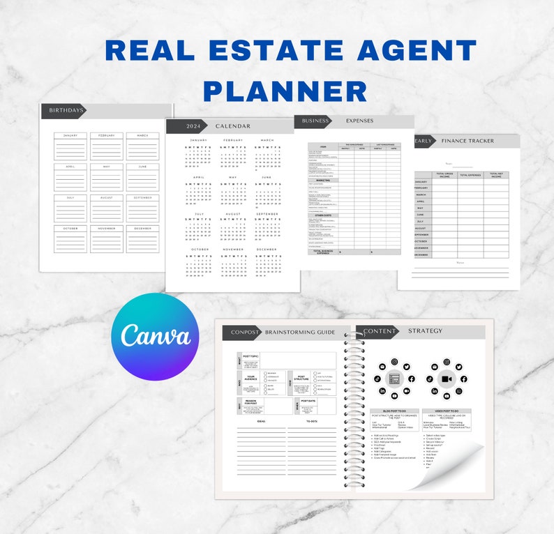 Real Estate Marketing Business Planner Realtor Business Plan Bundle ...