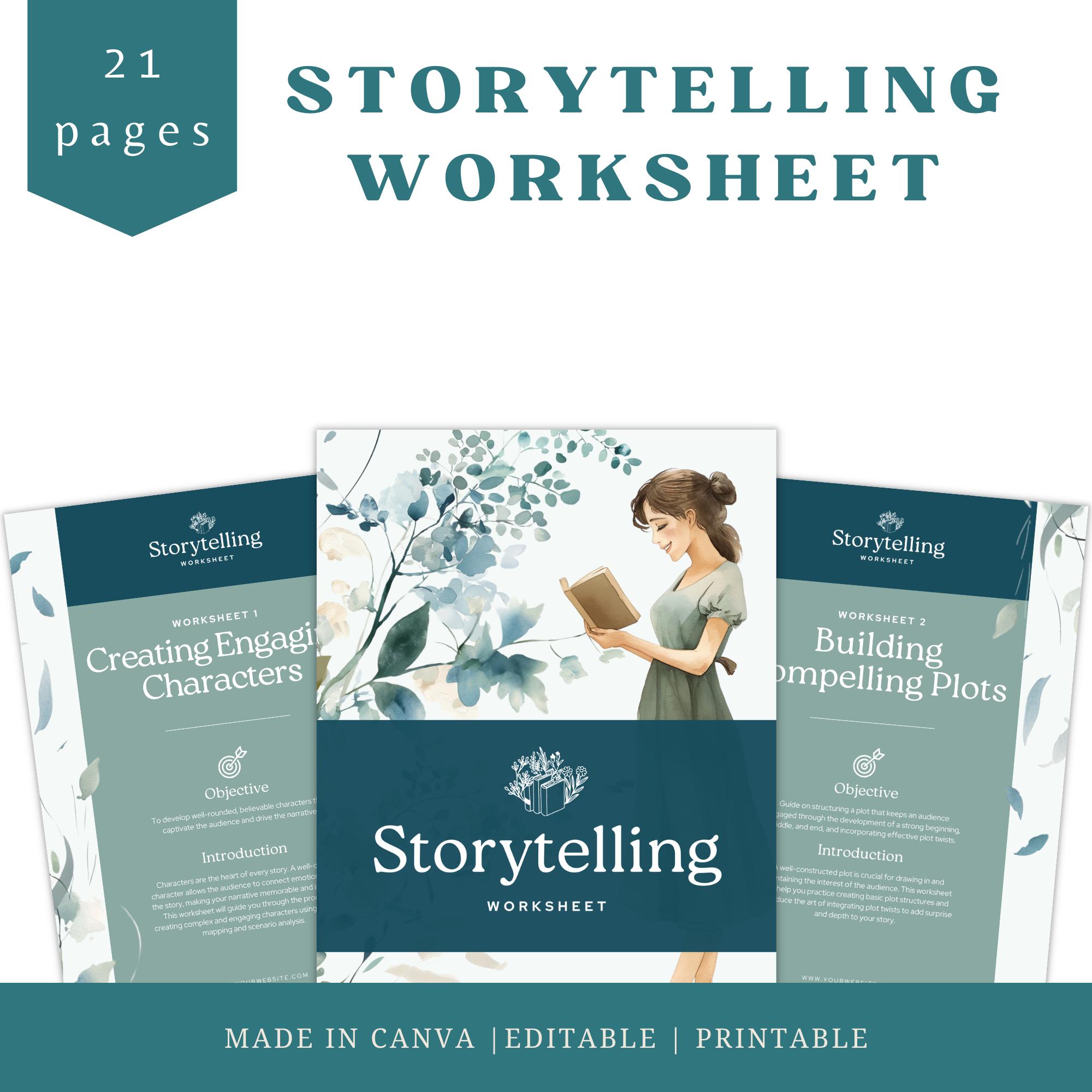Storytelling Worksheet, Novel Writing Templates, Goodnotes Workbook for ...