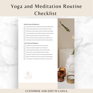 Yoga Meditation Checklist, Self-care Routine, Health & Wellness ...