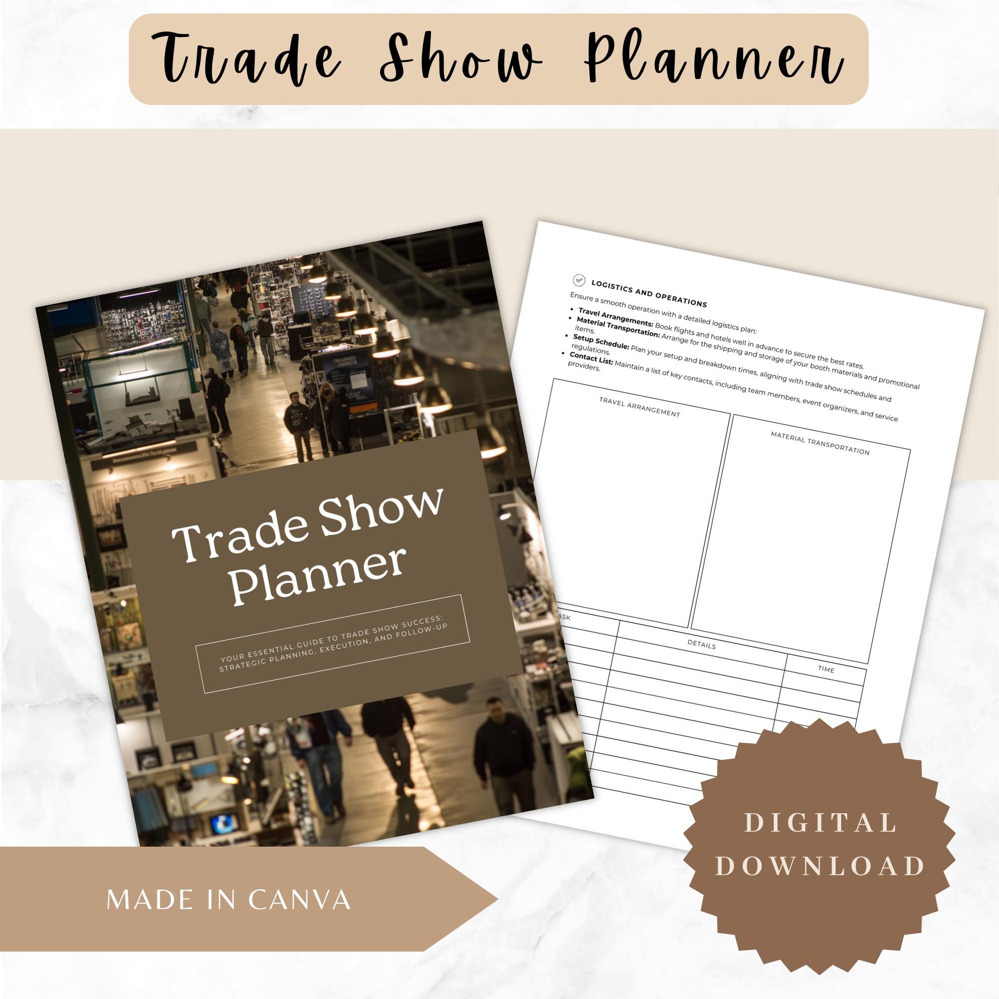 Editable Canva Trade Show Planner, Craft Show Checklist, Market Stall ...