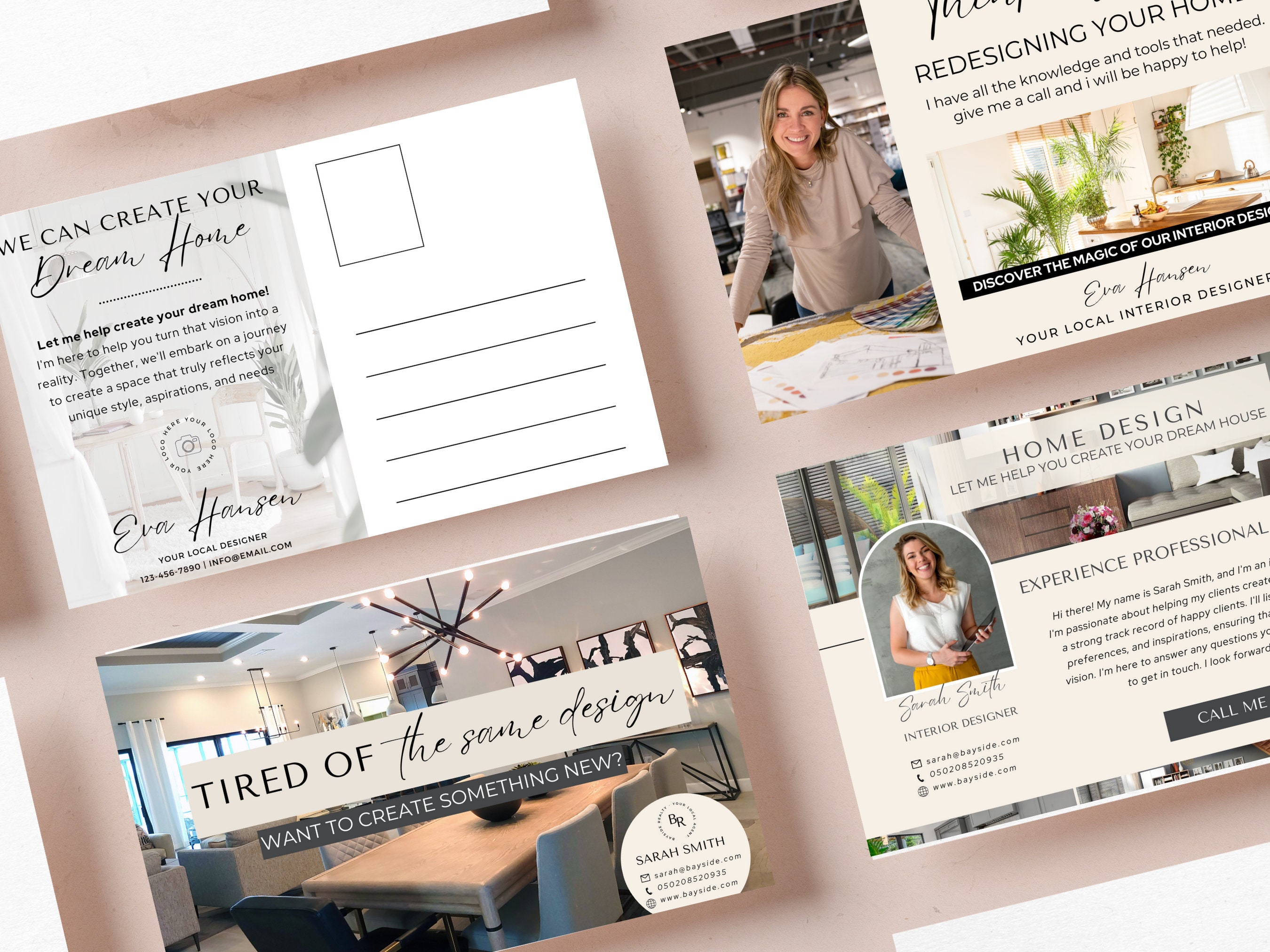 Interior Designer Post Cards Interior Design Marketing Business Cards ...