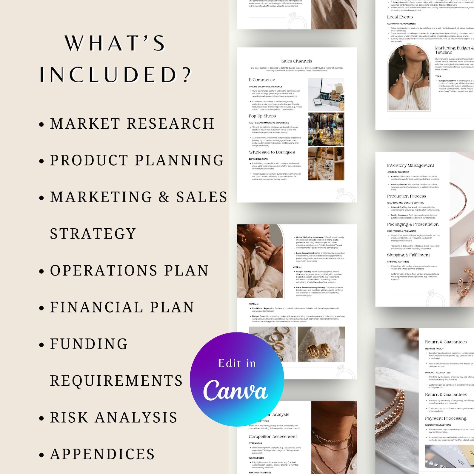 Jewelry Business Plan, Jewellers Business Marketing Plan, Small ...