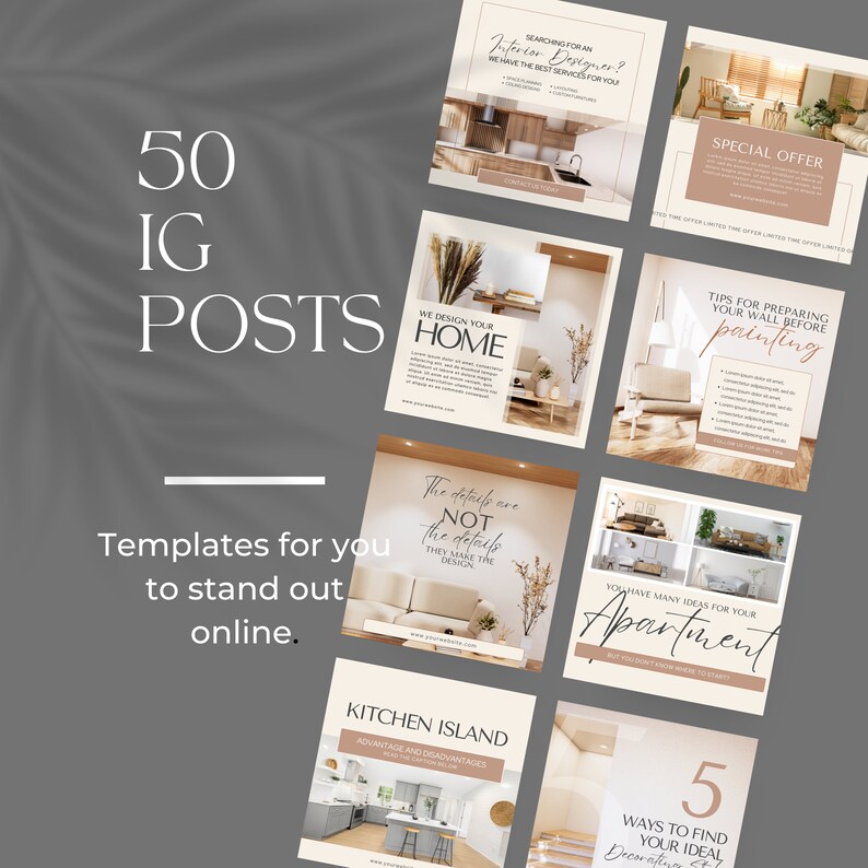 Interior Design Social Media Branding Kit Editable Instagram Post ...