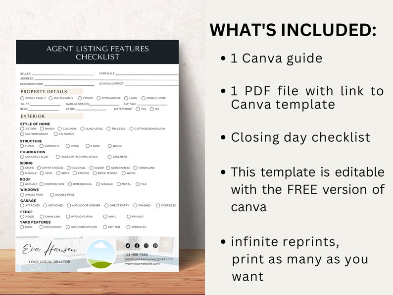 Agent Listing Features Checklist Real Estate Property Checklist ...