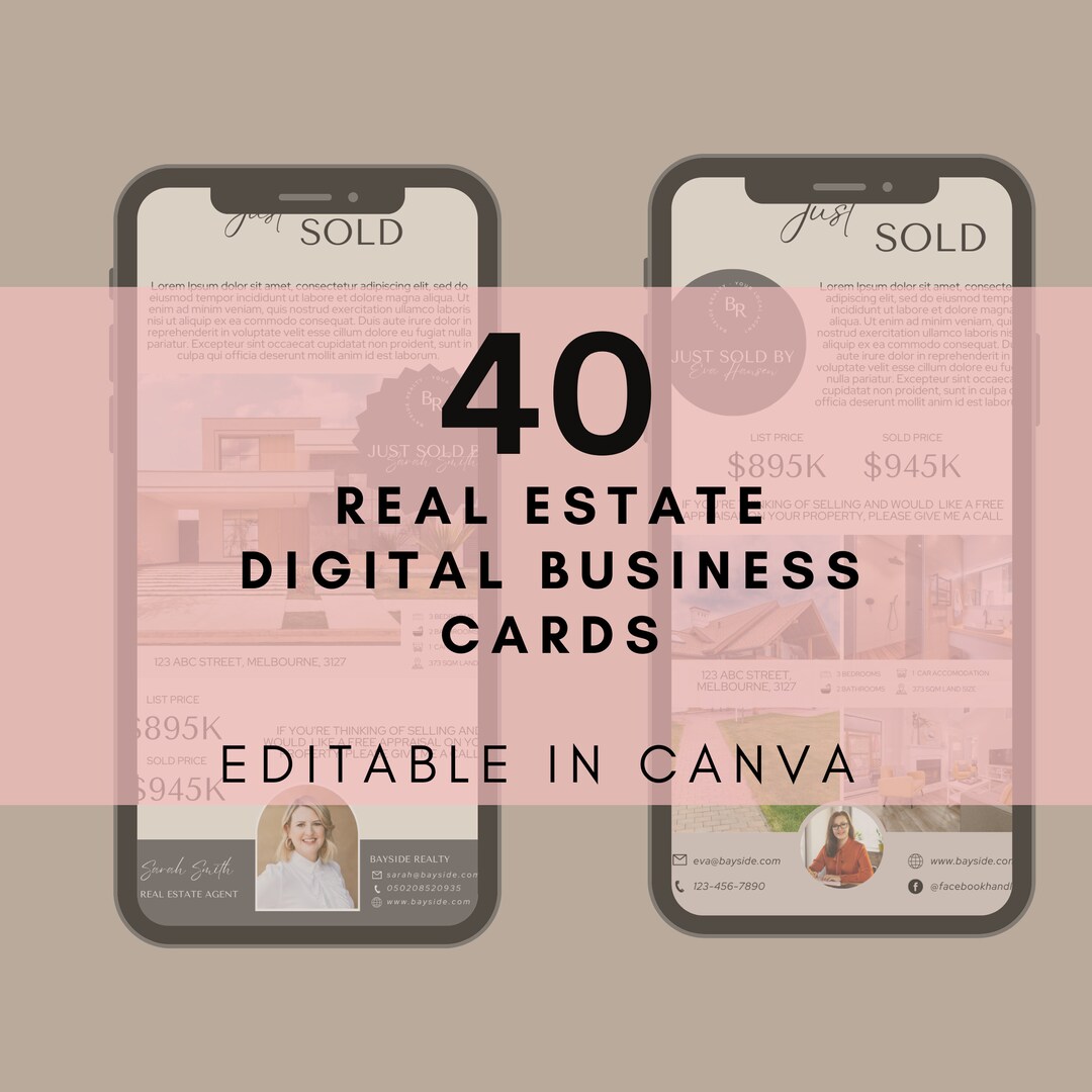 Bundle Realtor Digital Business Card Real Estate Agent Modern Clickable ...