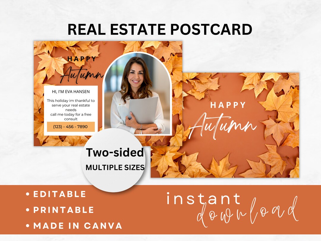 Real Estate Mailer Marketing Realtor September Postcard Fall - Etsy