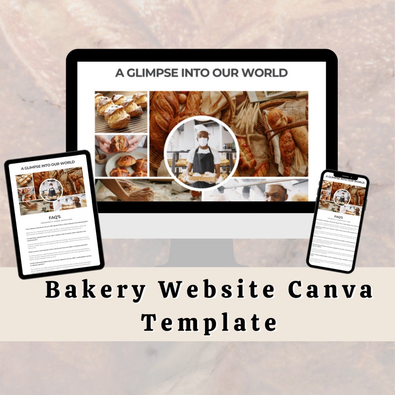 Bakery Website Canva Template, Bakery Business Marketing Template ...