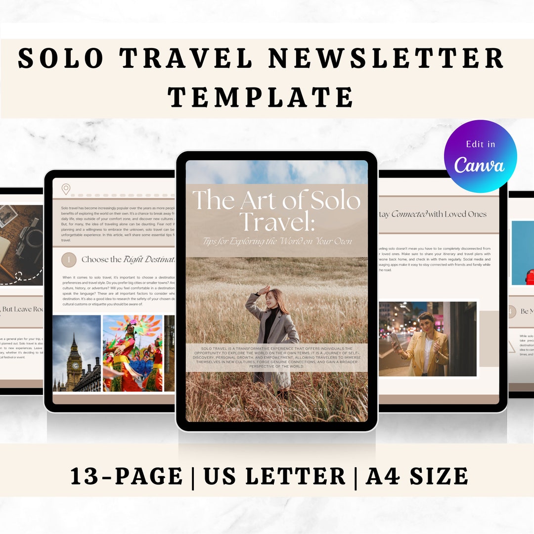 Solo Travel Newsletter for Email Marketing: Travel Agent Email ...