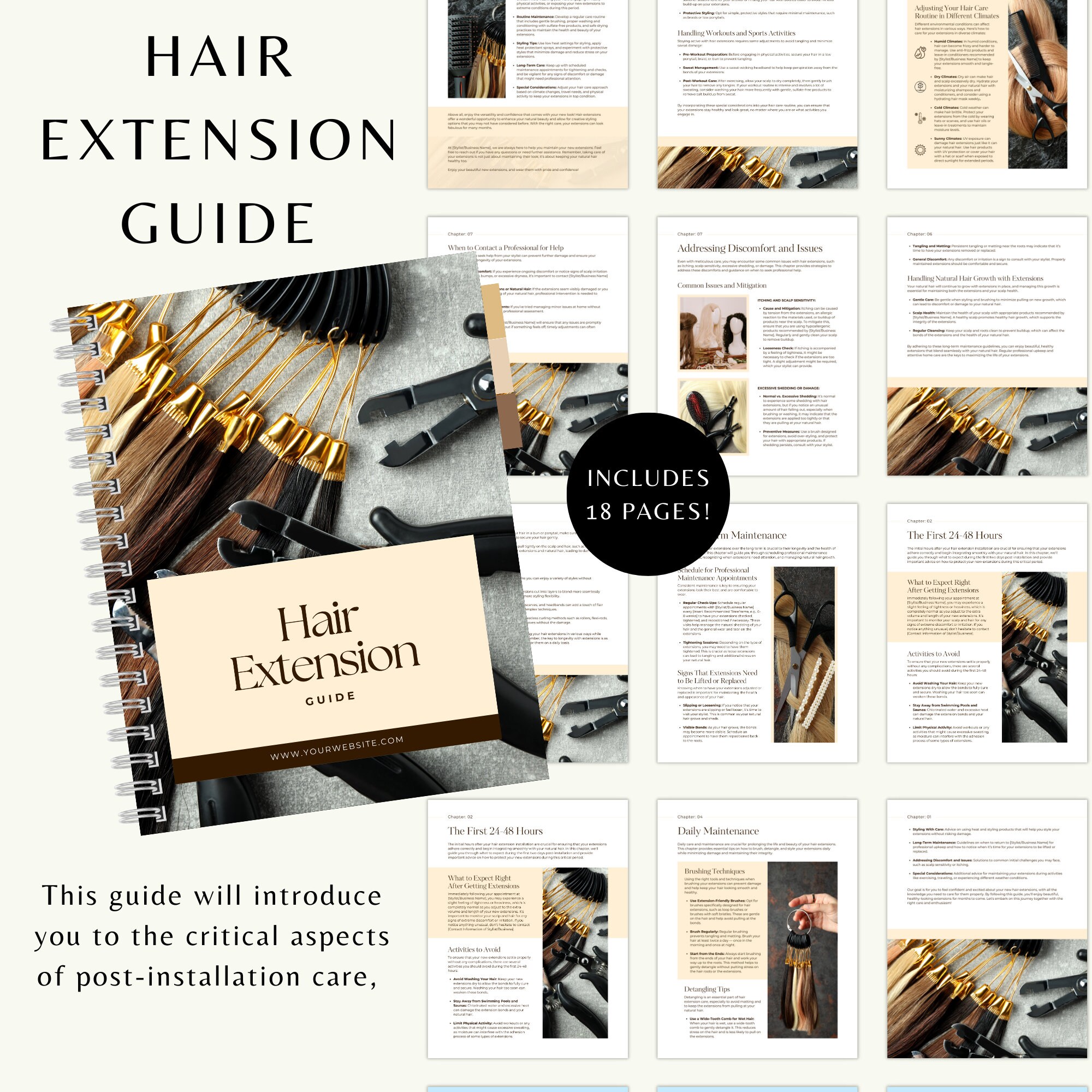Hair Extension Guide, Hair Treatment Customer Guide, Hair Care ...