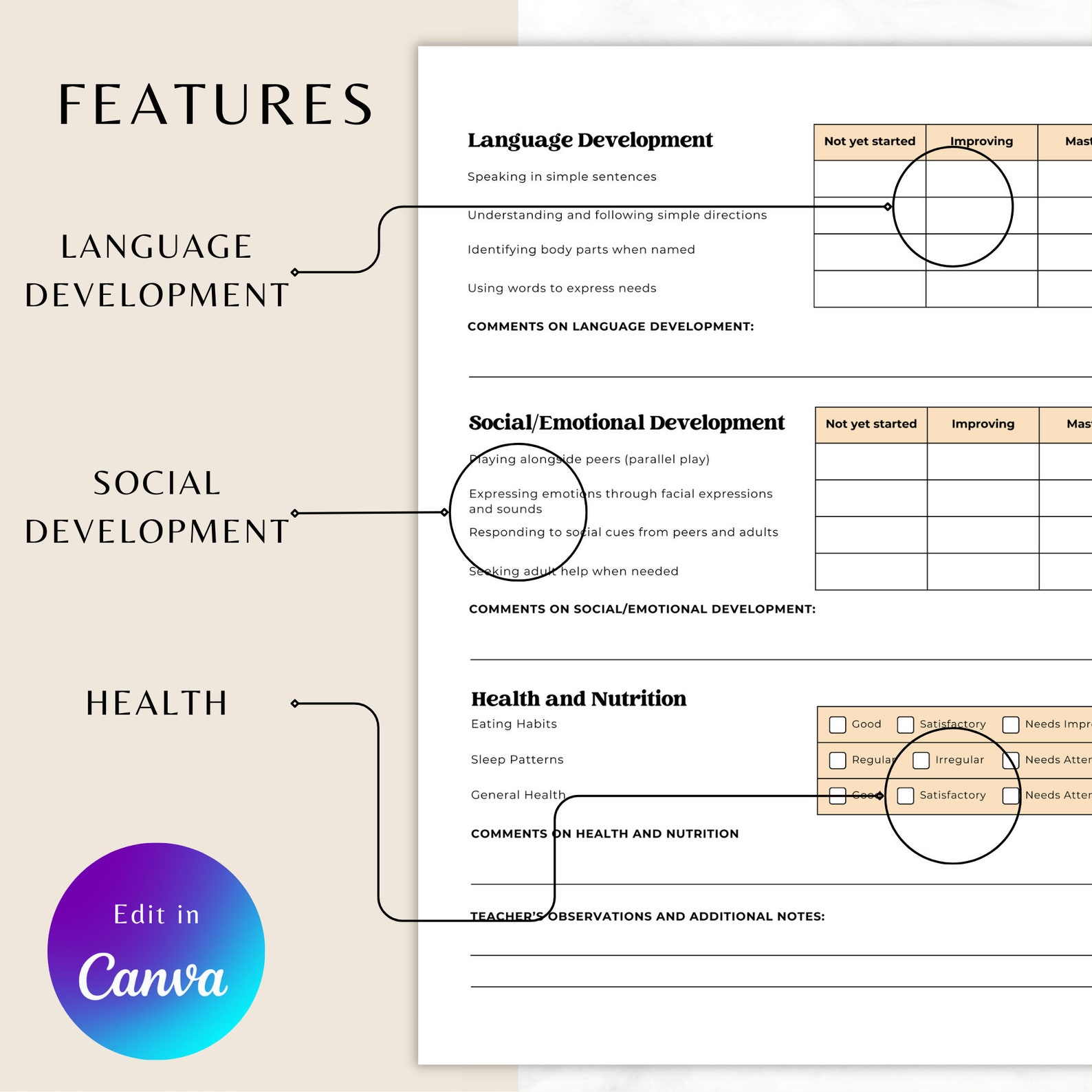 Daycare Child Progress Report Template, Fillable Form for Daycare ...