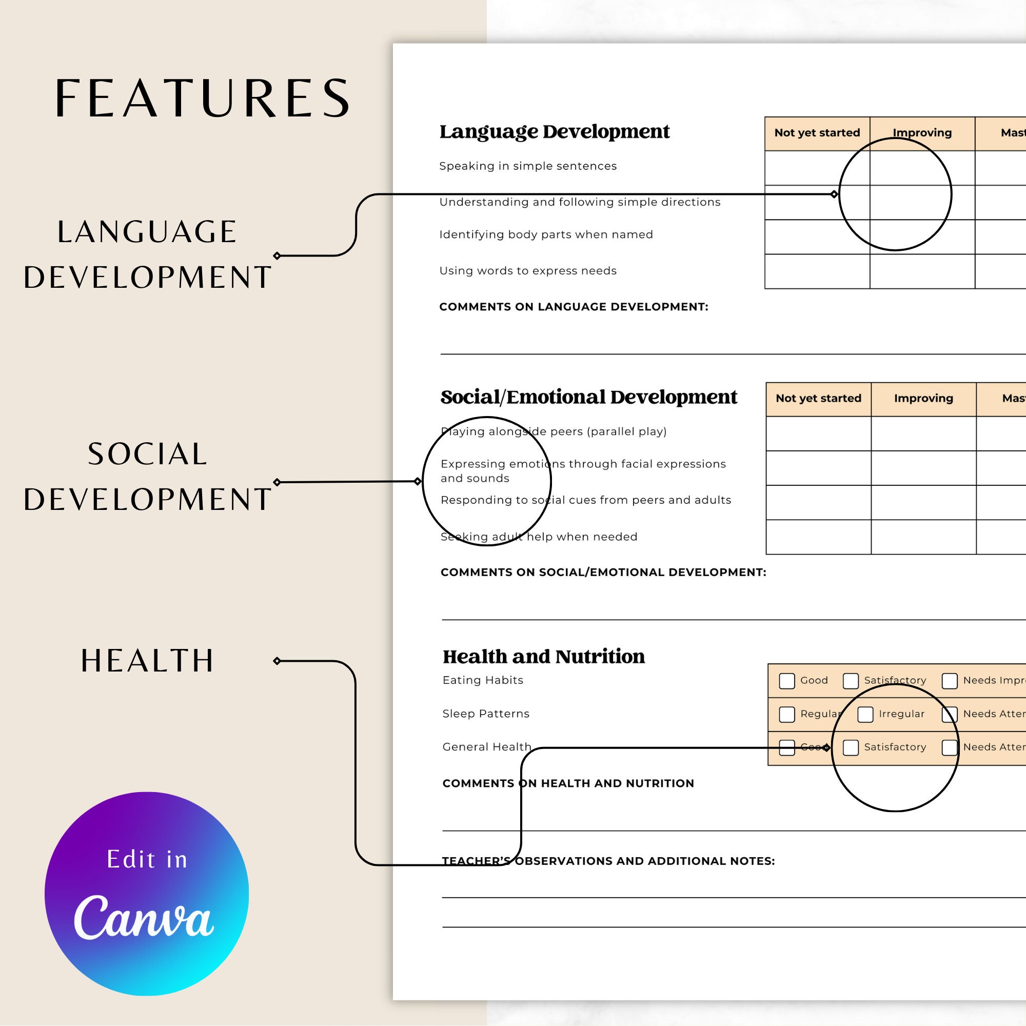 Daycare Child Progress Report Template, Fillable Form for Daycare ...