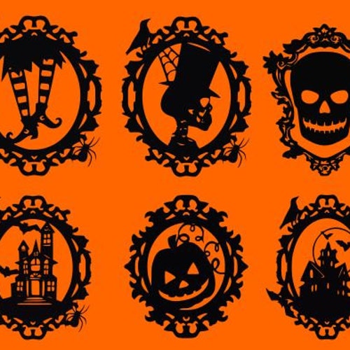 Halloween Silhouette Cutting Files Silhouette SVG DXF and Eps - Etsy