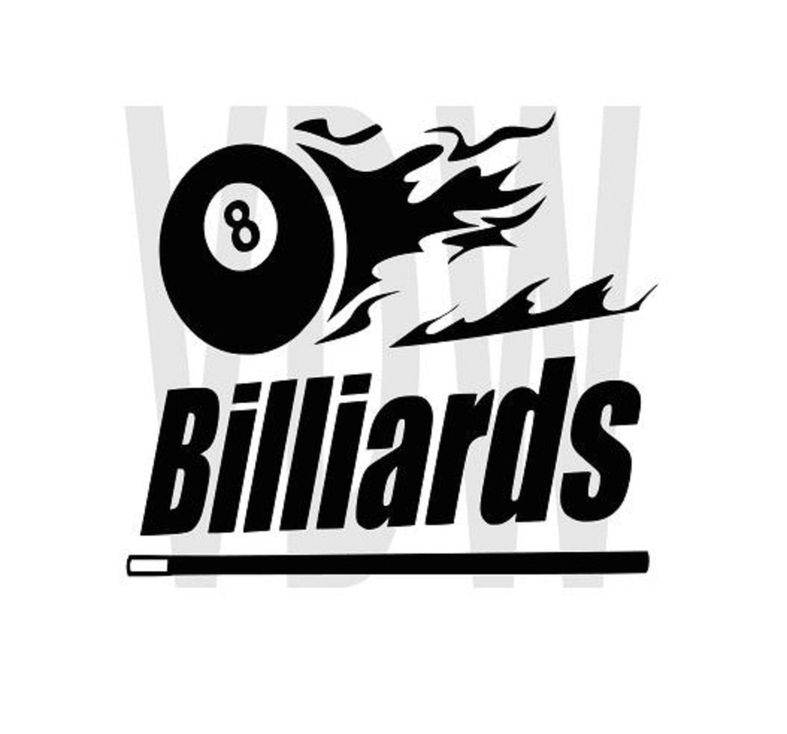 Billiard Pool Table Cutting Files Silhouette SVG, DXF and EPS Vinyl Cut ...