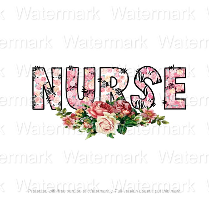 Nurse Sublimation PNG Nurse With Flowers Sublimation Designs - Etsy