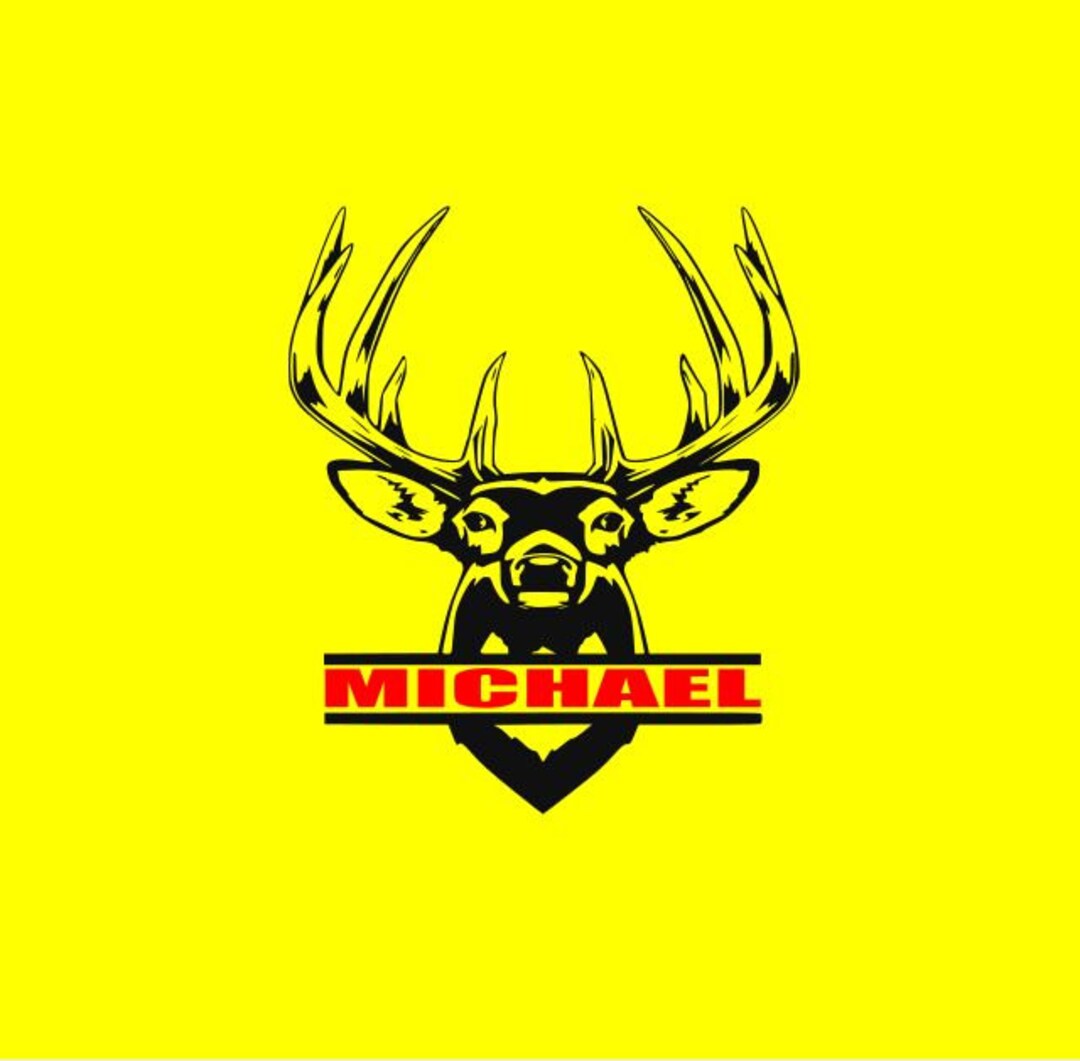 Deer Head Split Monogram SVG Cutting Files Silhouette SVG, DXF and Eps ...