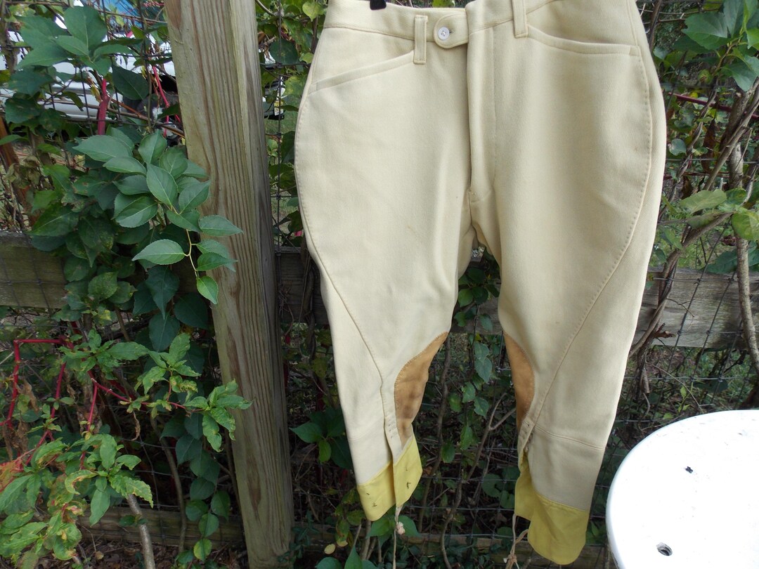 Vintage Mens Riding Breeches No Brand Name Label Heavy Material Button ...
