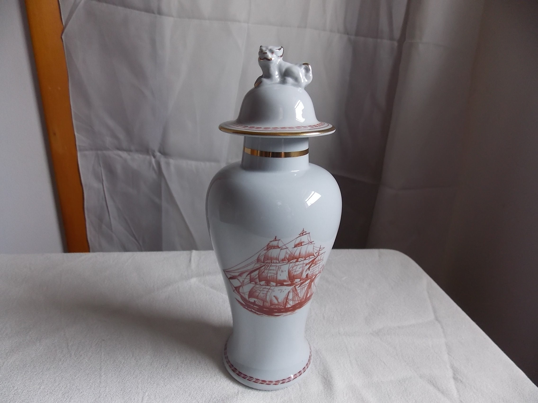 Vintage Spode Dog Covered Vase Pattern Trade Winds in Original Box - Etsy