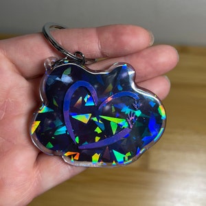 Triple Rat Keychain, Customizable, Holographic, Galaxy, Heart - Etsy