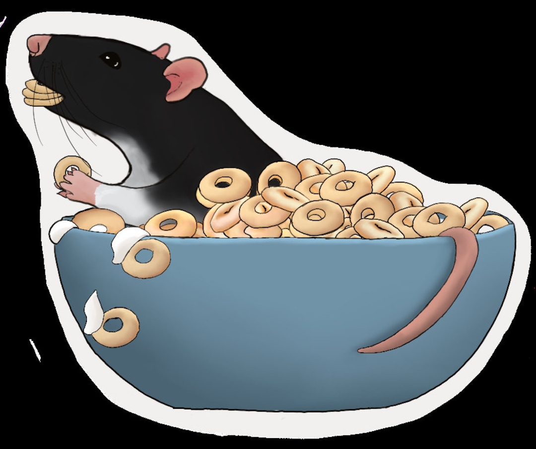 Single Rat Sticker, Customizable, Cheerios - Etsy