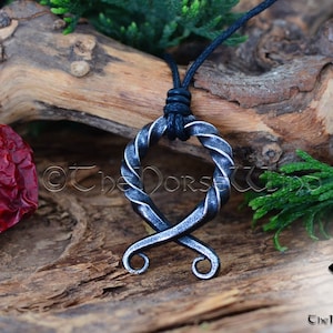 Viking Troll Cross Pendant | Hand-forged Twisted Norse Necklace | Steel ...