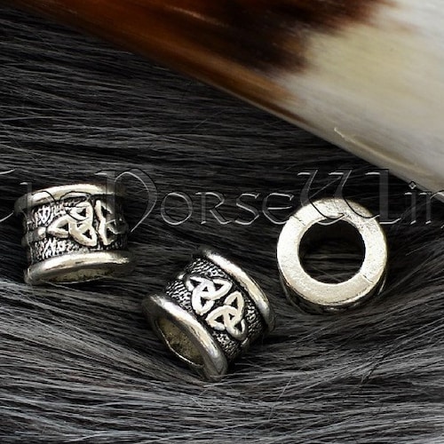 Viking Beard Beads Celtic Knot Hair Rings Triquetra Beard | Etsy