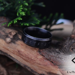 Viking Runes Ring, Viking Engagement Ring, Norse Wedding Bands ...