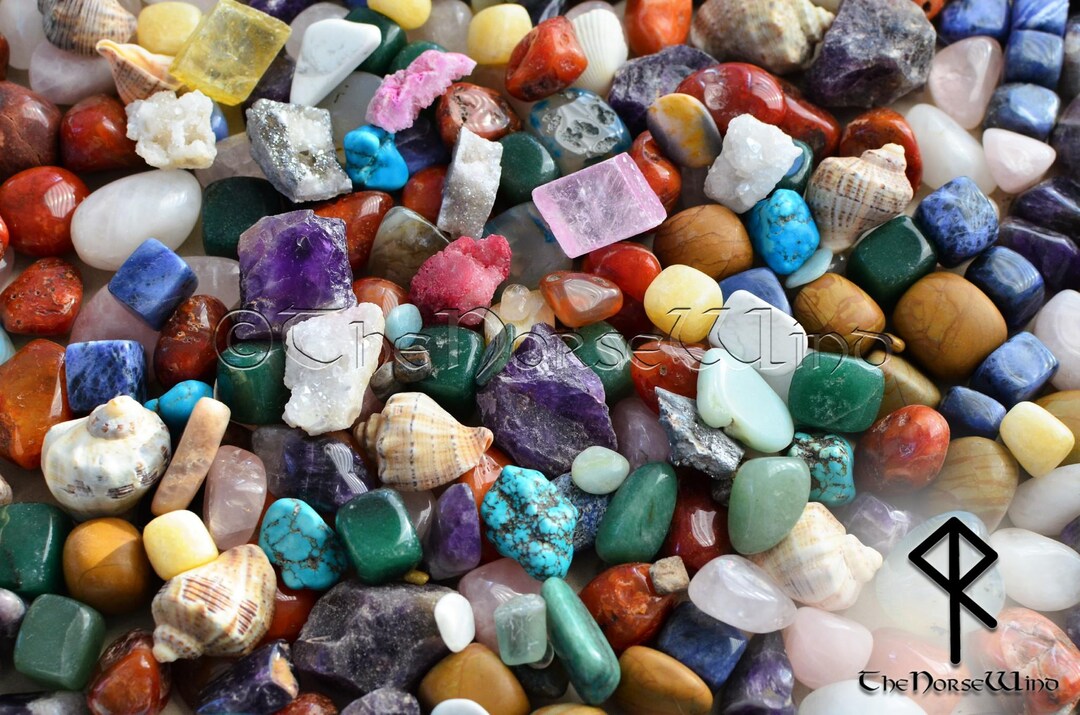 Crystal Confetti Scoop, Witch Starter KIT of 5 Stones, Norse Ritual ...