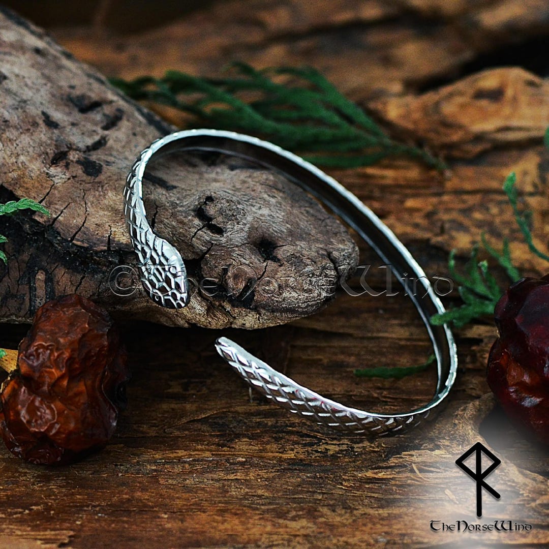 Viking Snake Bracelet, Midgard Serpent Women's Armring, Jormungandr ...