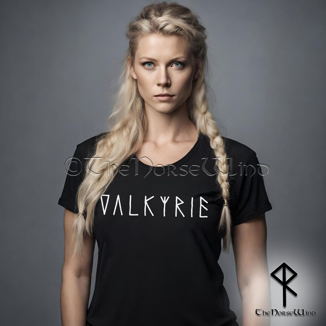 Valkyrie Viking T-shirt, Valhalla Norse Mythology Shieldmaiden Tee ...