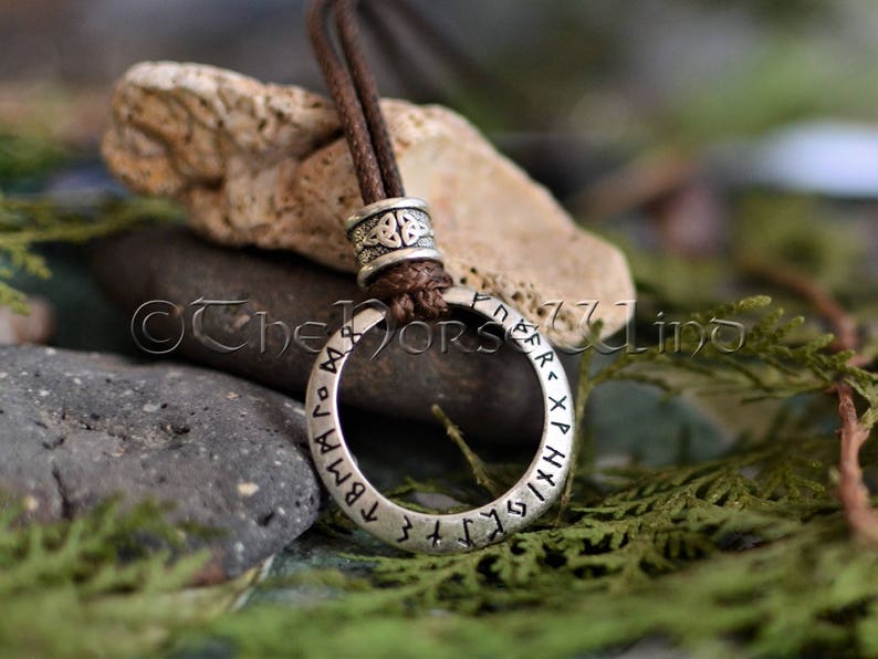 Viking Rune Necklace Runes Circle Pendant Runes Ring Viking | Etsy