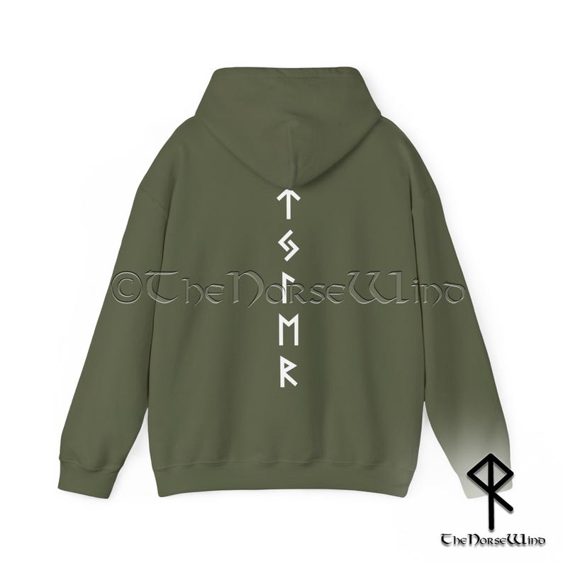 Custom NAME in RUNES Viking Hoodie, Personalized Futhark Runes ...