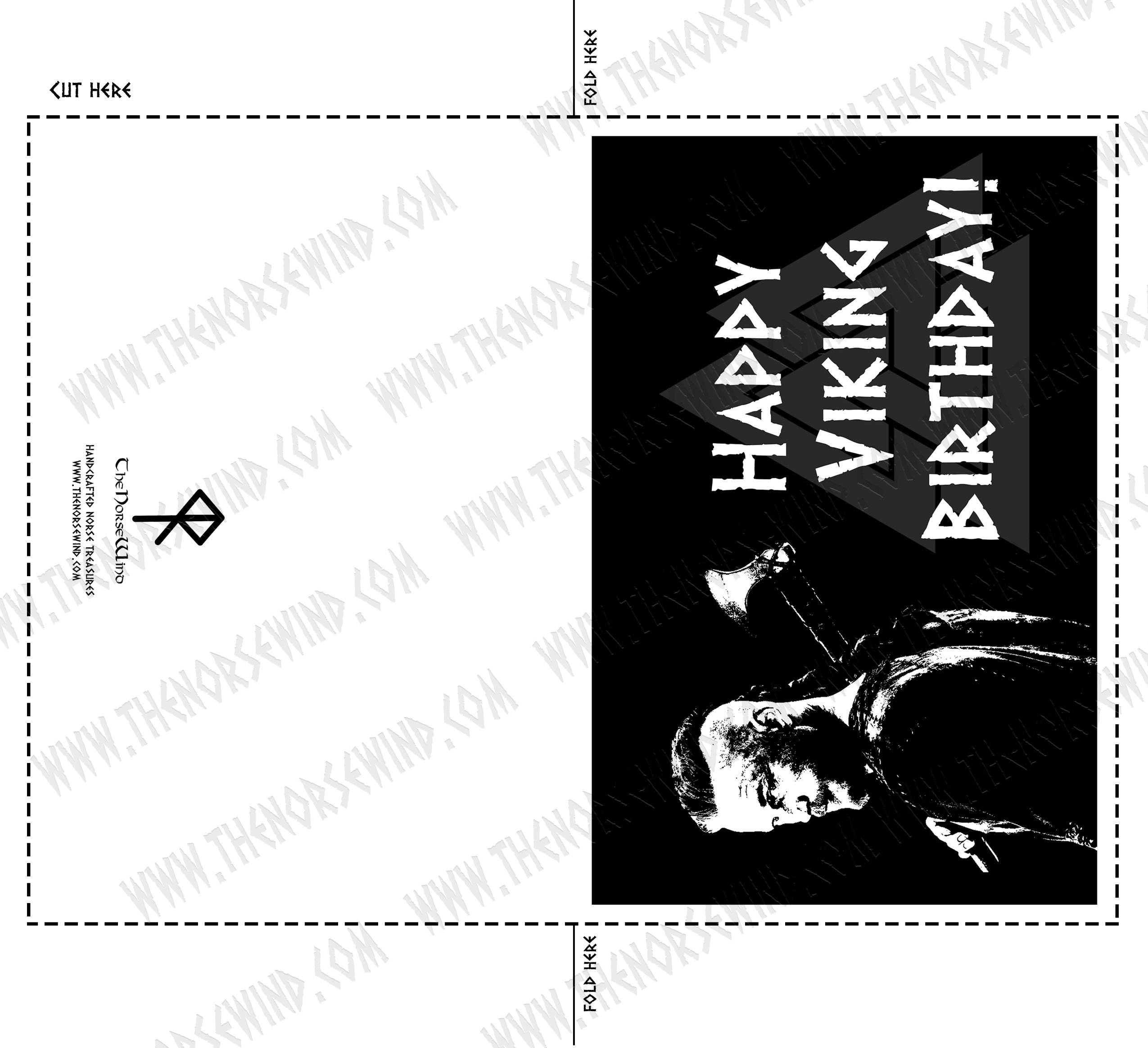 Happy Viking Birthday Greeting Card Viking Party Birthday | Etsy