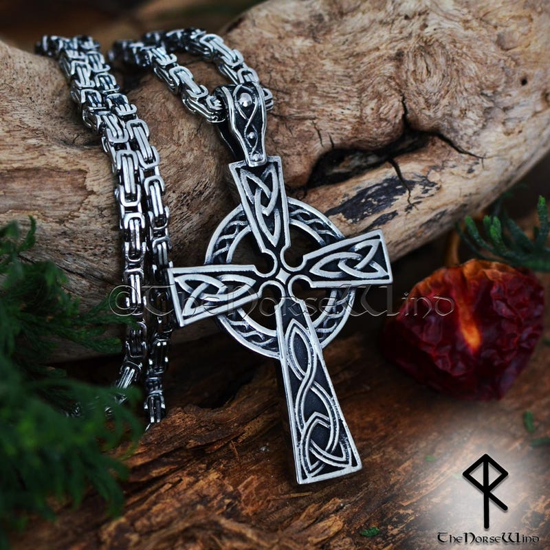 Celtic Cross Necklace Big - Etsy