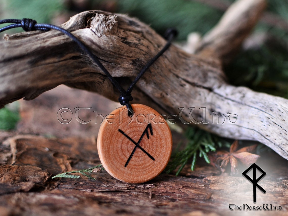 Viking Runes Necklace Gibu Auja, Good Luck Charm, Viking Amulet, Luck ...