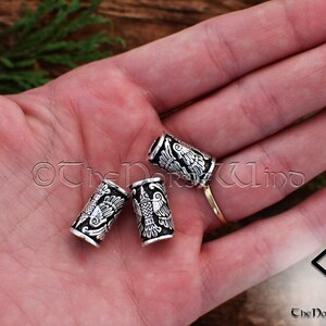 Viking Raven Beard Beads, Odin Ravens Hair Rings, Norse Mythology Rune ...