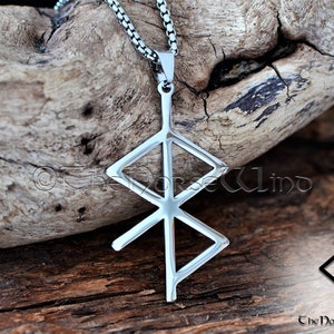 Viking Rune Necklace - Peace and Happiness Bind Rune Amulet, Norse ...