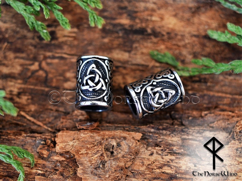 Viking Beard Beads Celtic Knot Hair Rings Triquetra Beard - Etsy
