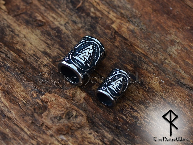 Viking Beard Beads Valknut, Celtic Hair Rings, Stainless Steel Viking ...